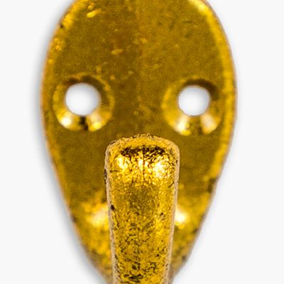 Small Round Gold Metal Mirror on Hanging Rope with Hook